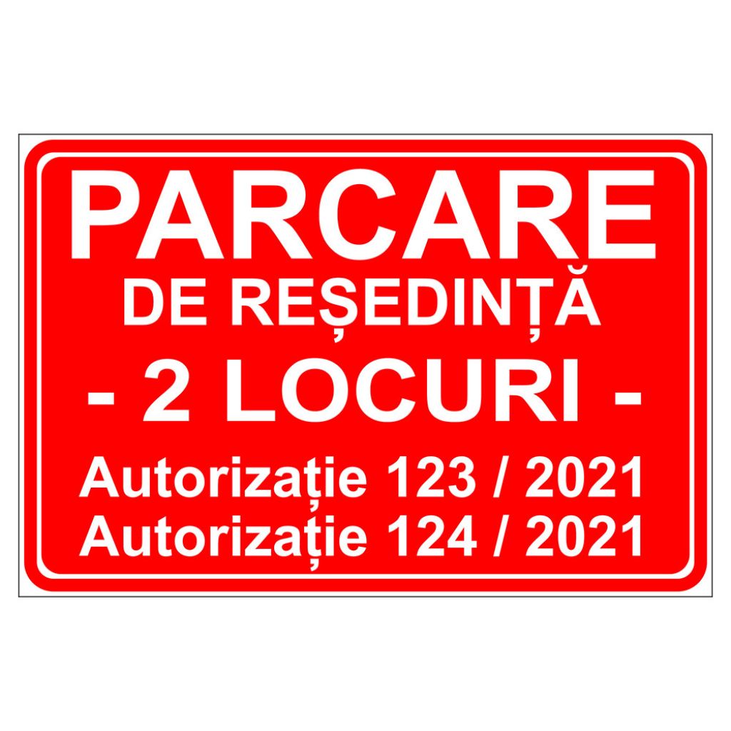 Placuta indicatoare parcare, parcare de resedinta, numar locuri ...