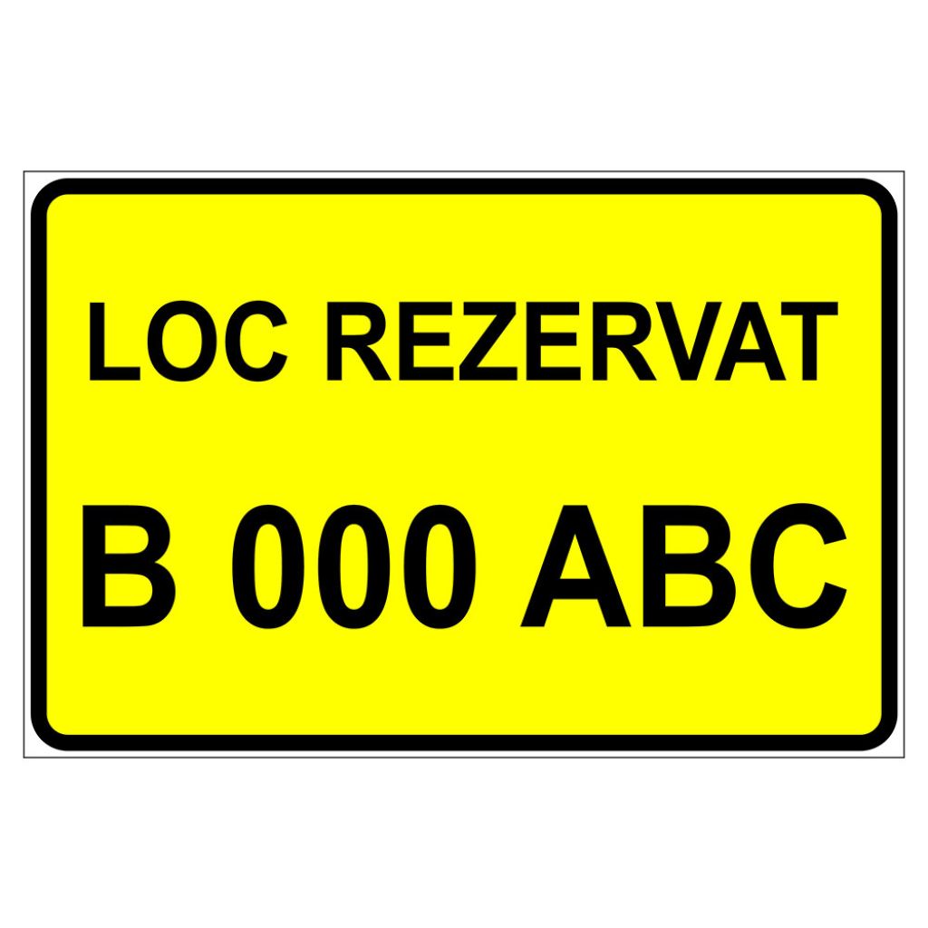 Placuta indicatoare parcare, loc rezervat, numar auto, 300x400 mm, PVC ...